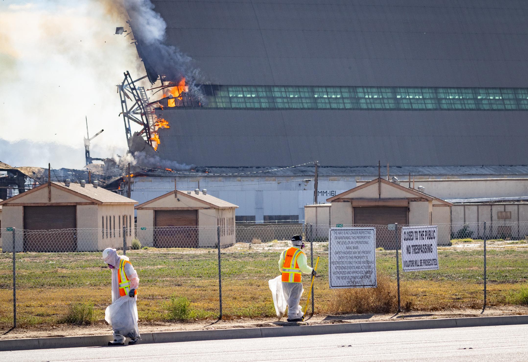 Crews Remove Hazardous Materials After Tustin Blimp Hangar Fire ...